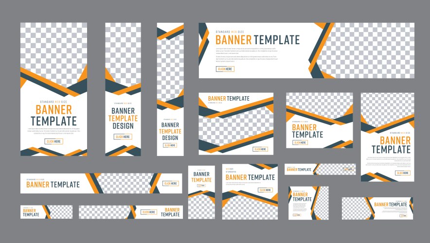 Design standard horizontal web banners Royalty Free Vector