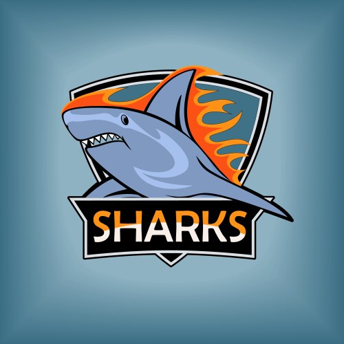 Shark sport mascot logo design Royalty Free Vector Image