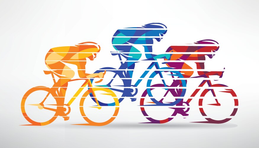 Cycling race stylized background cyclist Vector Image