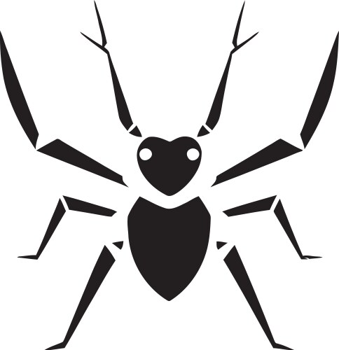 Iconic black ant emblem logo Royalty Free Vector Image
