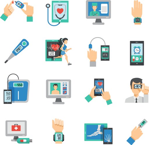 Health and longevity icons modern activity Vector Image