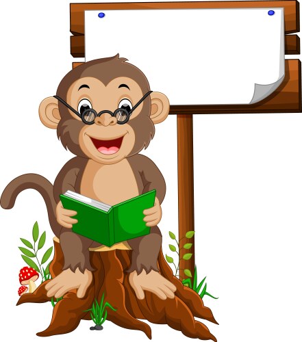 Monkey Reading Book Vector Images (over 320)