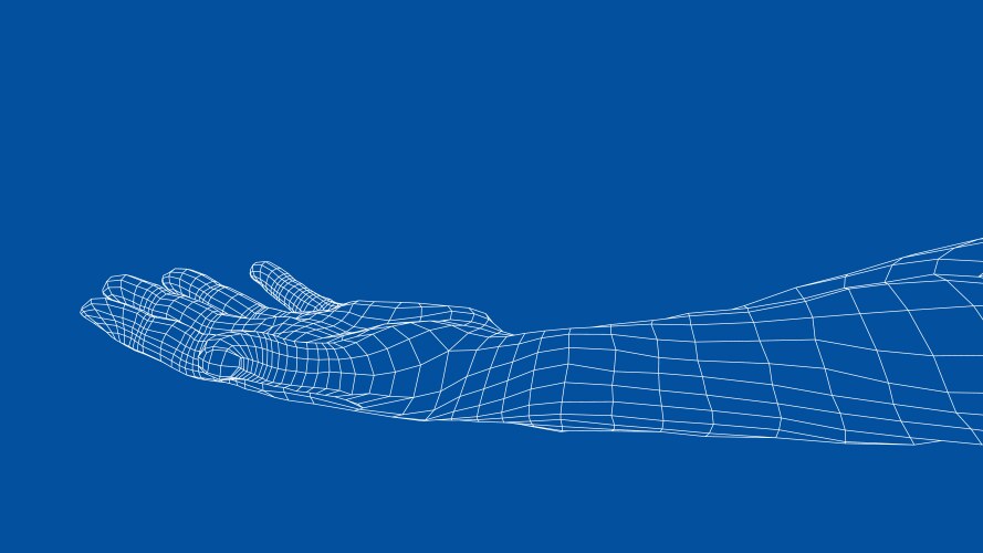 Open palm hand gesture male Royalty Free Vector Image