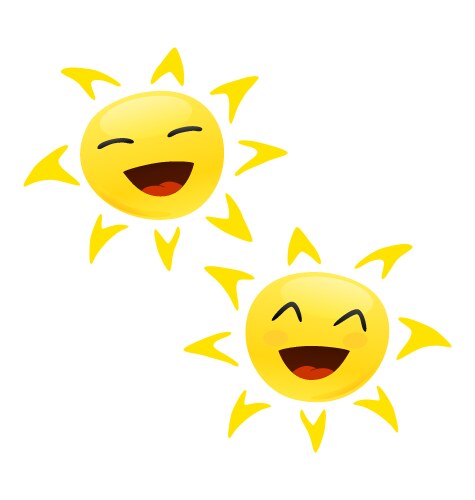 Sun is smiling 3d happy yellow laughing face Vector Image