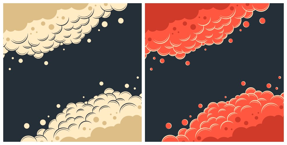 Puff clouds border in comic book cartoon style Vector Image