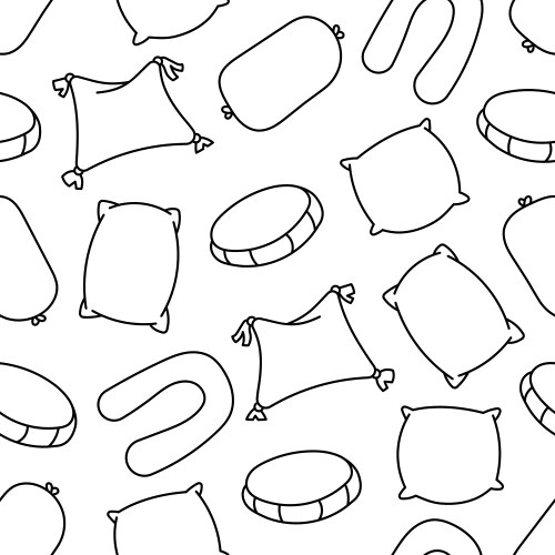 Sleeping pillow with decorative coloring page Vector Image