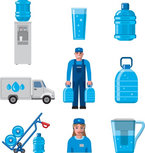 Concept water delivery Royalty Free Vector Image