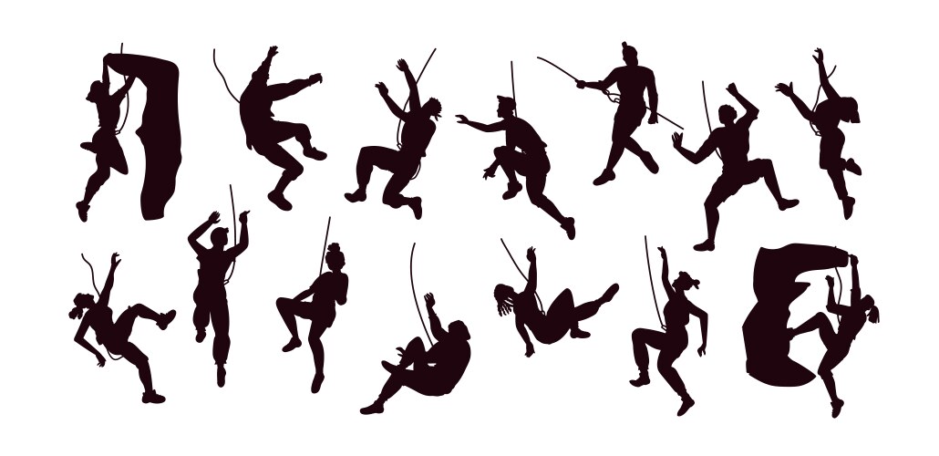Climber set silhouette 2 Royalty Free Vector Image