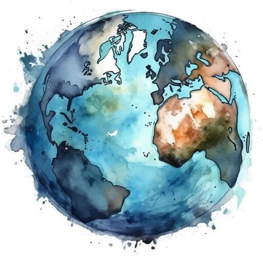 Watercolor globe isolated on white Royalty Free Vector Image