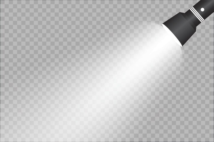 Flashlight on a transparent background Royalty Free Vector