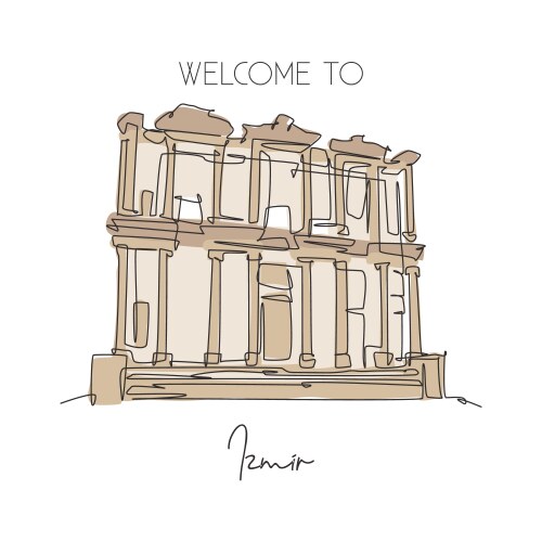 Continuous one line drawing ancient roman Vector Image