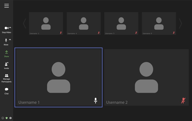 Video conference user interface Royalty Free Vector Image