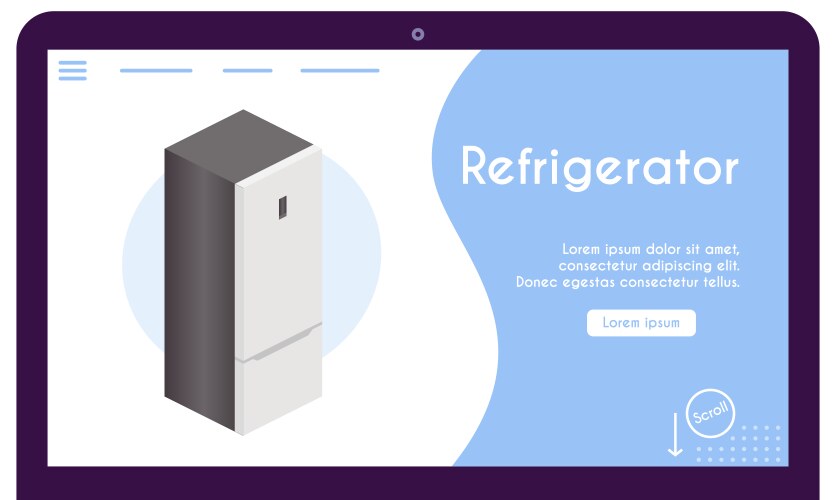 Realistic isometric kitchen Royalty Free Vector Image