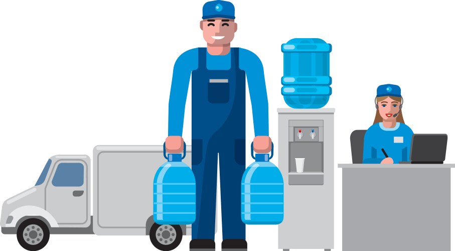Water delivery isolated Royalty Free Vector Image