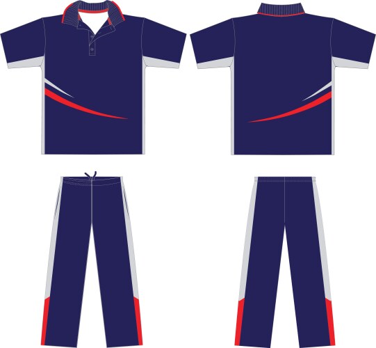 Cricket jerseys mock ups Royalty Free Vector Image