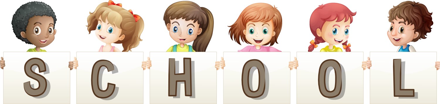 Font design for word school Royalty Free Vector Image