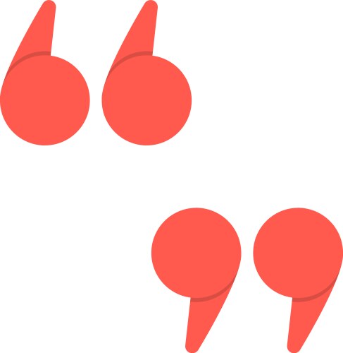 Simple silhouette icon for quotation marks Vector Image