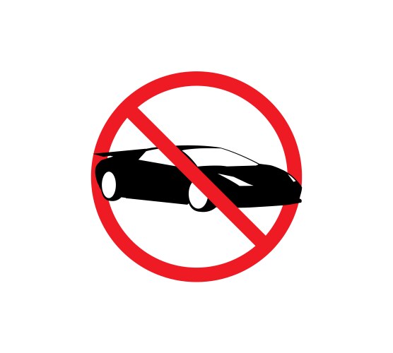 Circle prohibited sign for no car parking Vector Image