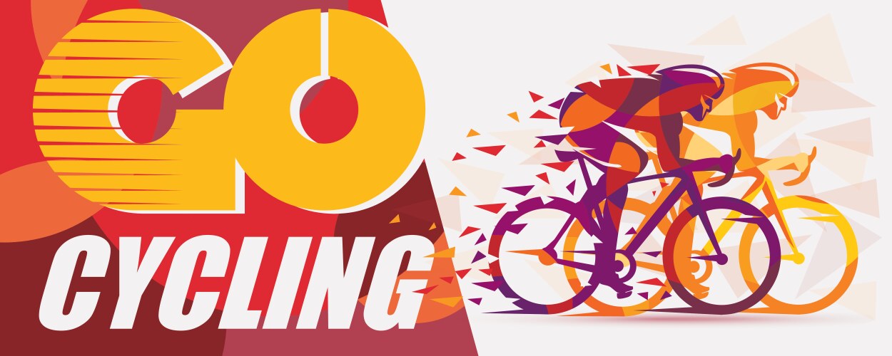 Cycling race stylized background cyclist Vector Image