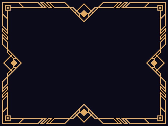 Art deco frame vintage linear border design Vector Image