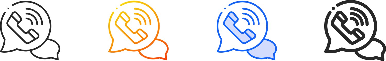 Call center iconthin linear gradient blue stroke Vector Image