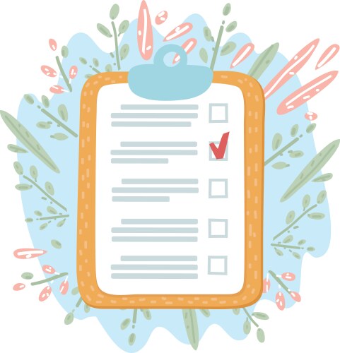 Hand clipboard with checklist and pencil Vector Image