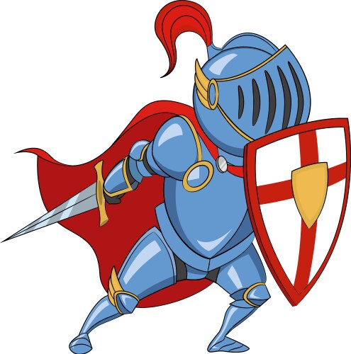 Standing knight mascot Royalty Free Vector Image