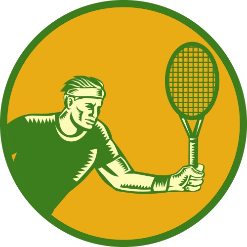 Tennis player racquet forehand cartoon Royalty Free Vector