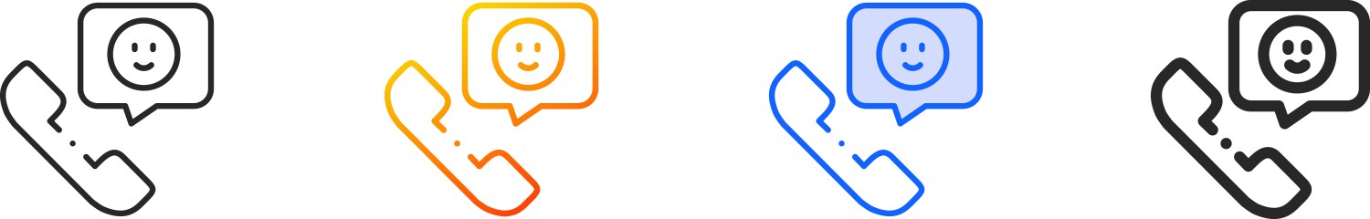 Calling iconthin linear gradient blue stroke Vector Image