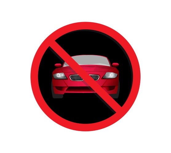 Circle prohibited sign for no car parking Vector Image