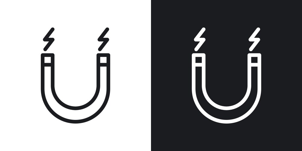 Magnet icon set electromagnetic technology symbol Vector Image