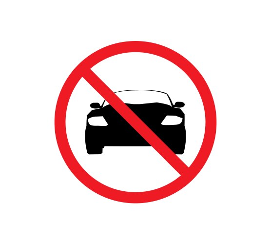Circle prohibited sign for no car parking Vector Image