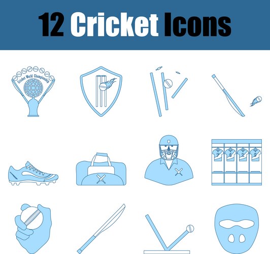 Cricket icon set Royalty Free Vector Image - VectorStock