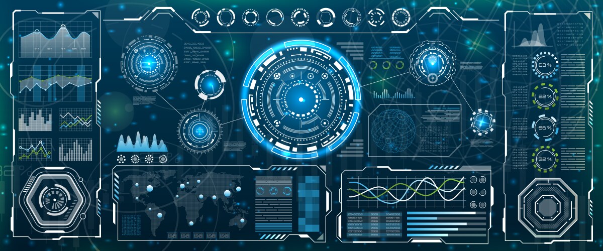 Medical infographic hud ui concept of body scan Vector Image