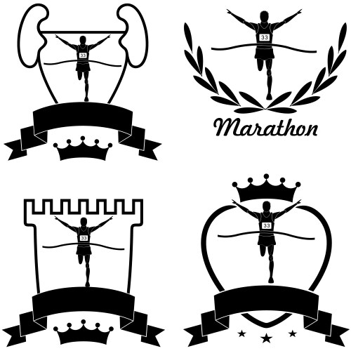 Running marathon Royalty Free Vector Image - VectorStock
