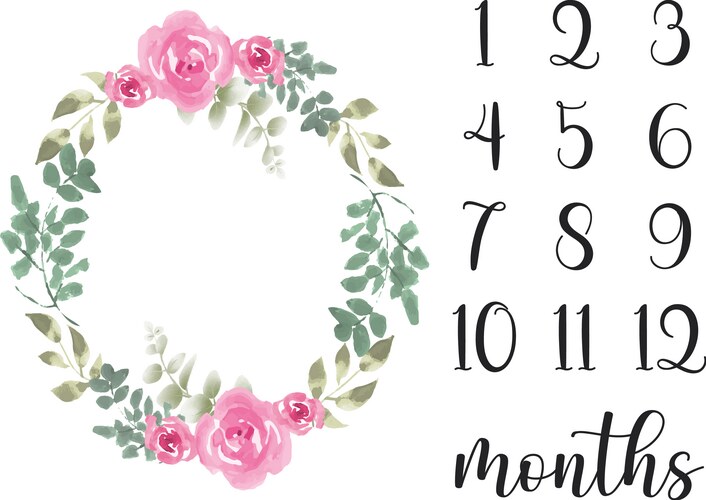 I am 1 month lettering baby milestone card design Vector Image