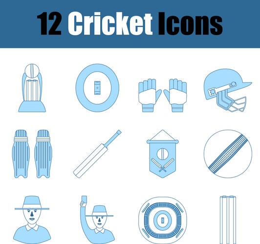 Cricket icon set Royalty Free Vector Image - VectorStock