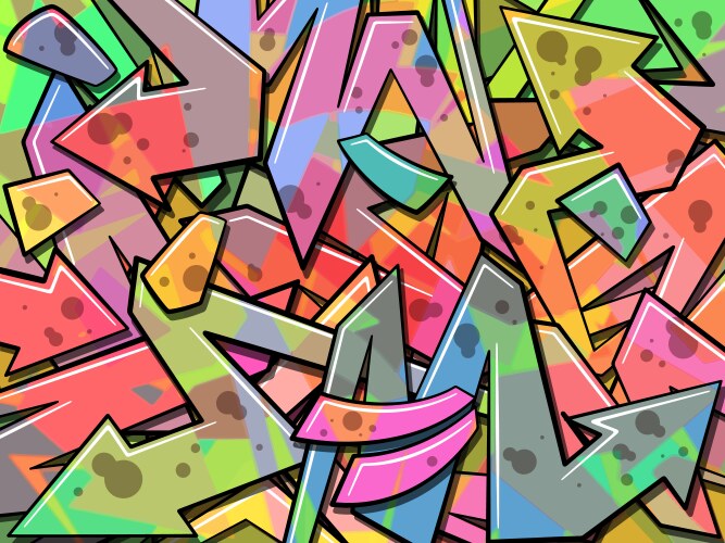 Graffiti geometric pattern Royalty Free Vector Image