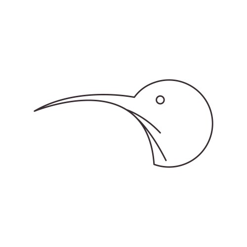 Long beak hummingbird icon logo Royalty Free Vector Image