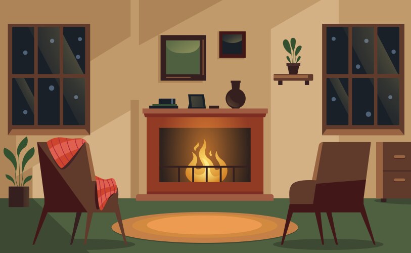 Cartoon Fireplace Vector Images (over 7,700)
