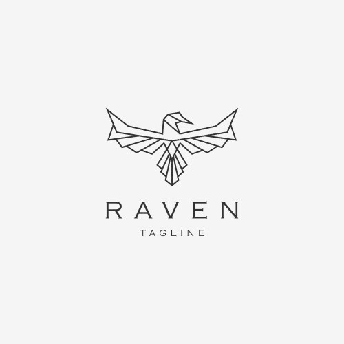 Silhouette of a flying raven Royalty Free Vector Image