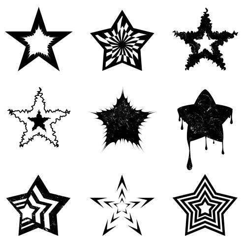 Grunge star collection Royalty Free Vector Image