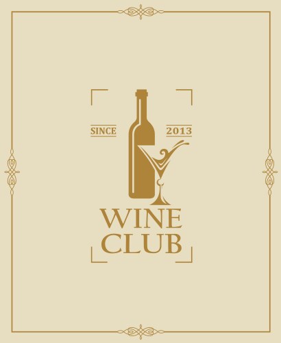 Wine club label Royalty Free Vector Image - VectorStock