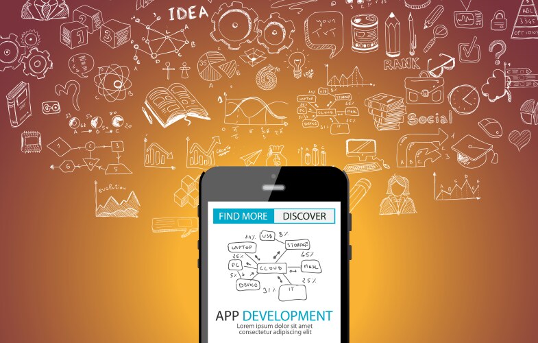 App development infographic concept background Vector Image
