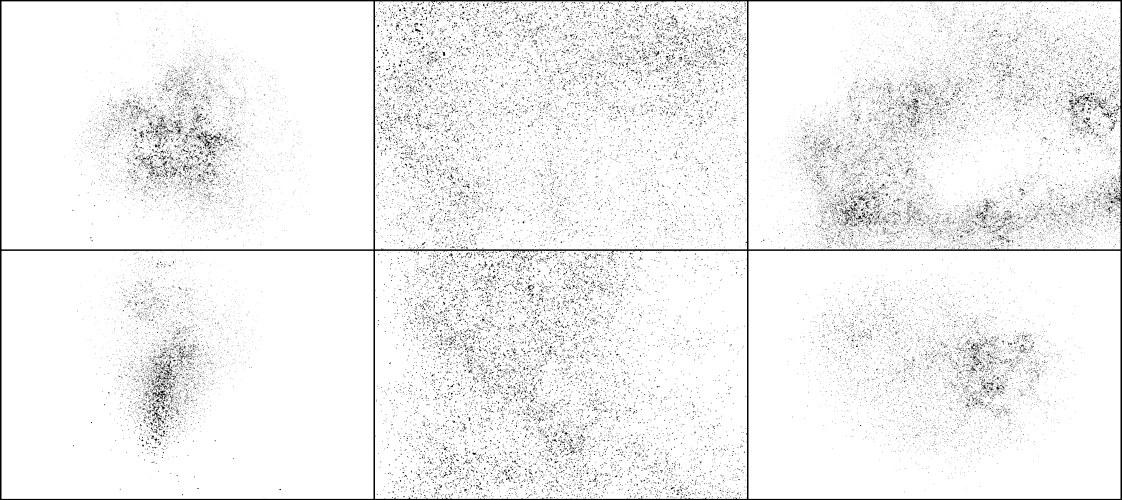 Dark rough noise particles set elements Royalty Free Vector