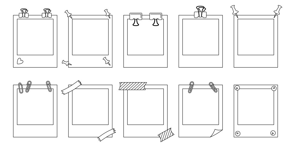 Polaroid Outline Vector Images (over 120)