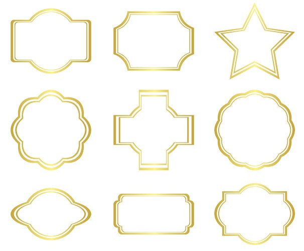 Golden frame collection Royalty Free Vector Image