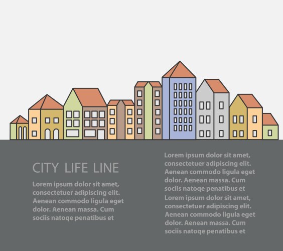 Building and house labels with lettering drawing Vector Image