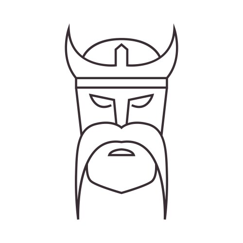 Bearded viking logo design image Royalty Free Vector Image