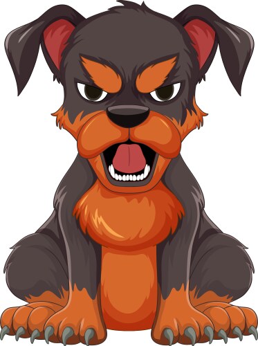 Dog with angry expression holding Royalty Free Vector Image